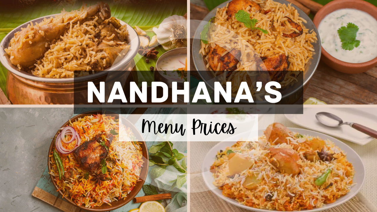 NANDHANA'S RESTAURANT MENU SINGAPORE 2025